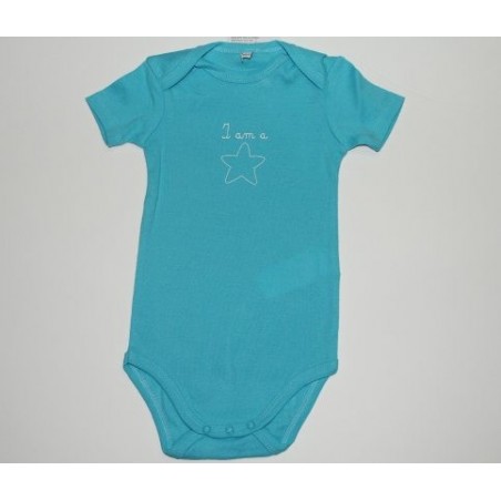 Body bleu à motif 12 mois