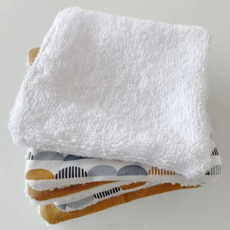 5 Lingettes lavables "Demi-Lunes" Caramel